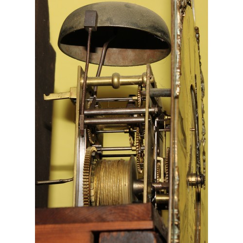 A George III mahogany longcase clock, 36.5cm arched brass dial ...