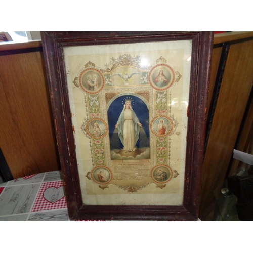 Framed Very Old Religious Print
