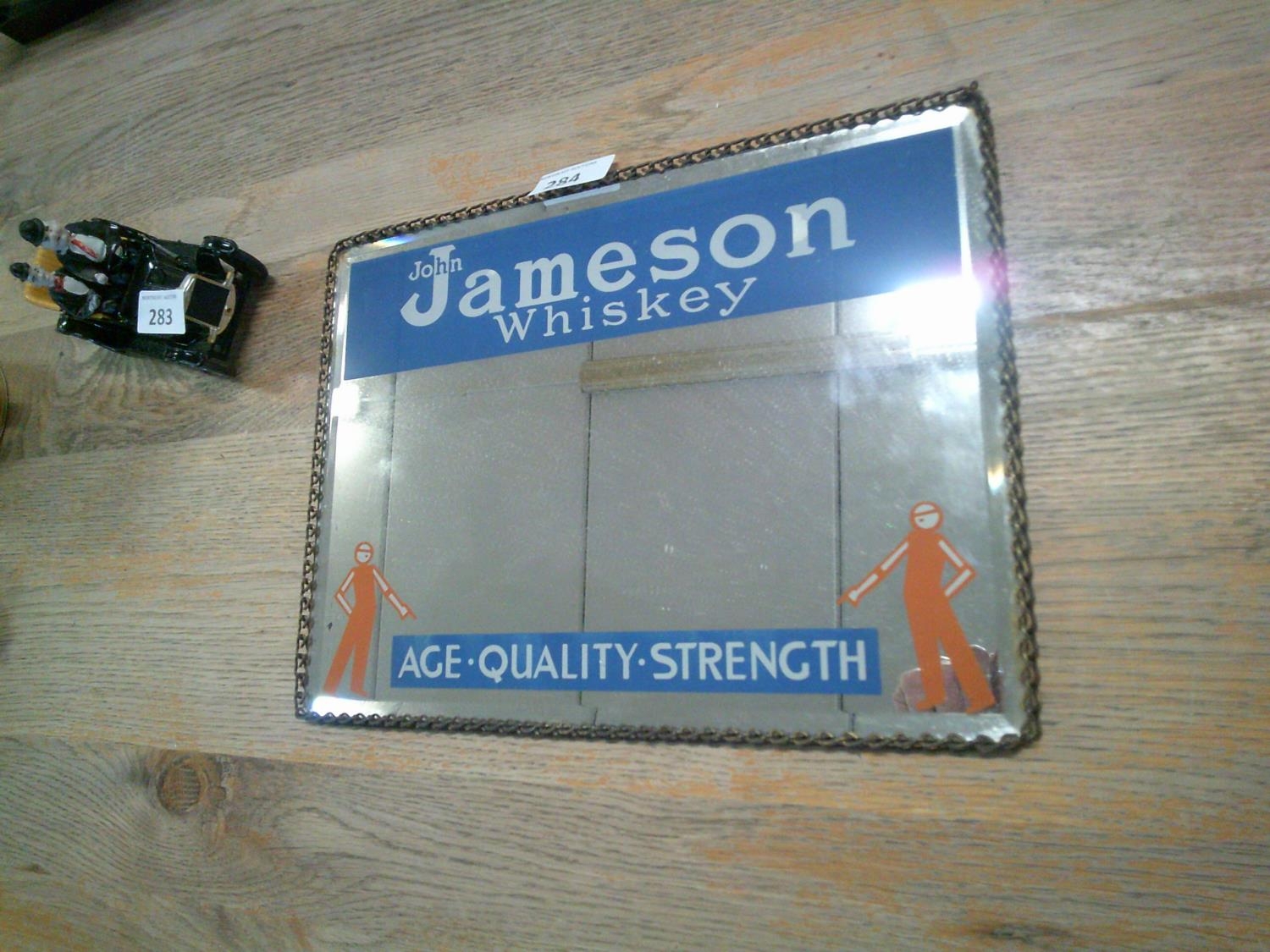 John Jameson Whiskey Mirror with Legendary Barrelman (very rare and in ...