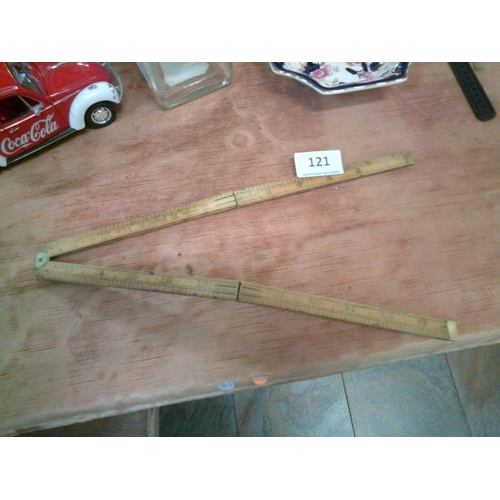 Vintage Rabone Slimline Wooden Ruler with Brass Trim