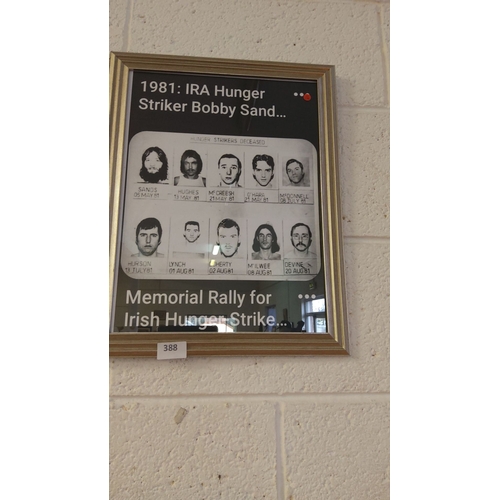 Framed poster print featuring the 1981 IRA Hunger Strikers including ...