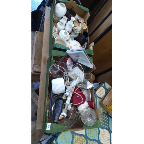 Mixed lot of vintage and modern household items including porcelain ...