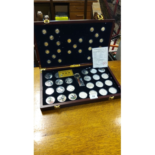 Chinese commemorative coin collection, cased set comprising approx. 30 ...