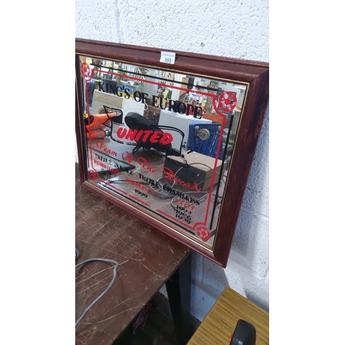 Framed reverse-painted commemorative mirror celebrating Manchester ...