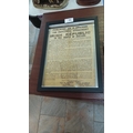 Framed print of the 1916 Easter Rising proclamation “Poblacht na ...
