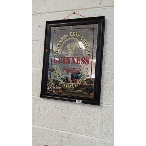 Framed mirror advertising sign for Guinness Extra Stout, reverse ...