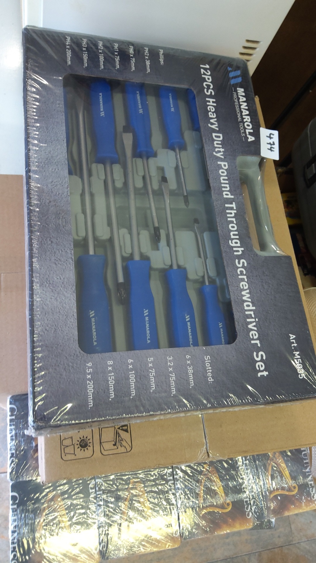 Set of 12 heavy-duty pound-through screwdrivers by Manarola, sealed in ...