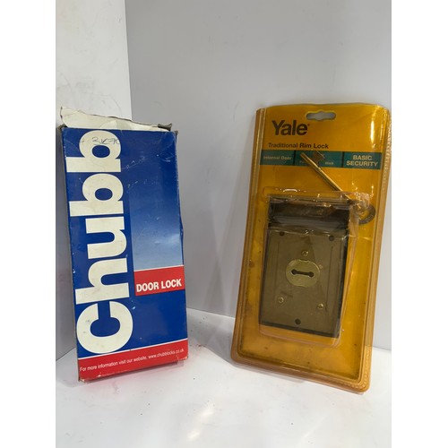 1x Chubb door lock with keys, 1x Yale traditional rim lock with keys ...