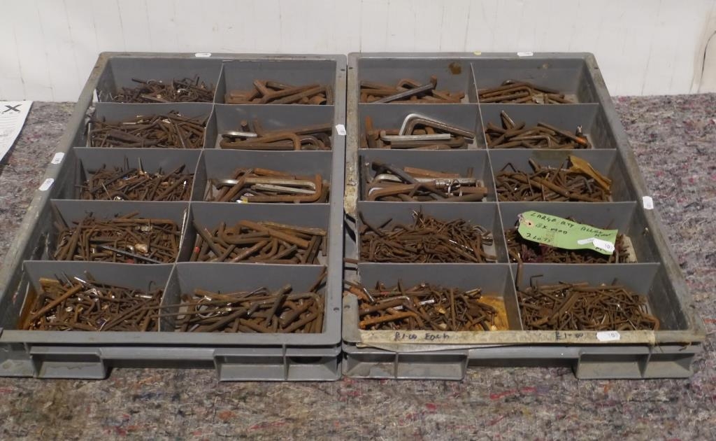 2 Large trays of assorted ex MOD allen keys +VAT