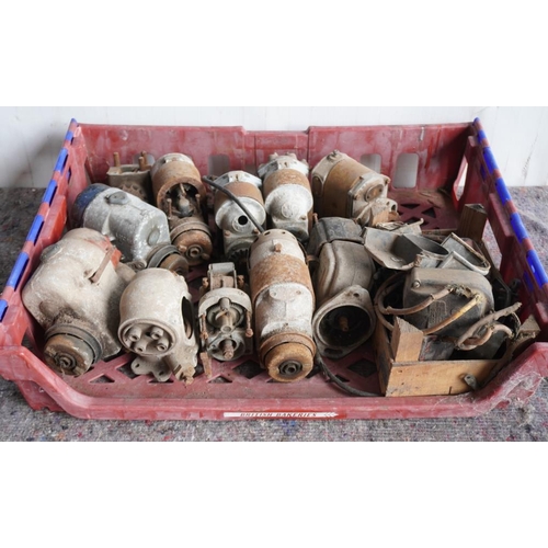 Large tray of assorted magnetos and Magneto parts