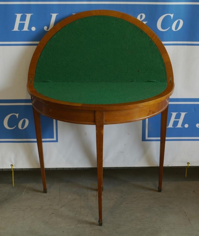 Light oak demi lune card table