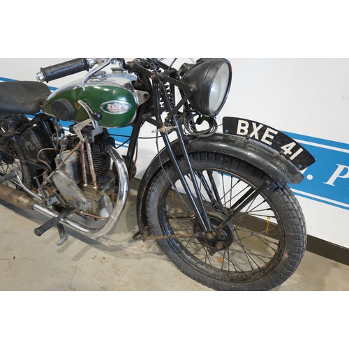 BSA B35/2 motorcycle. 1935. Engine turns. Three speed hand change ...