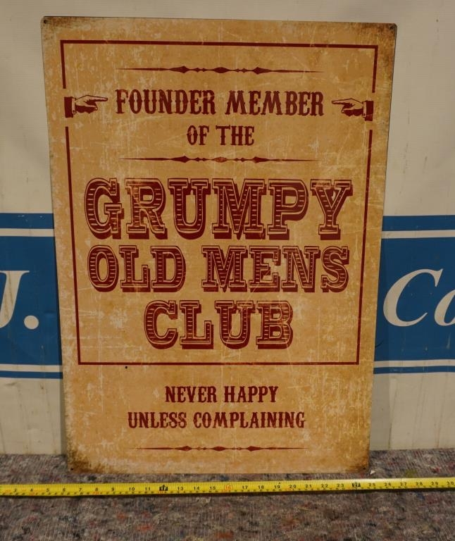 Tin sign- Grumpy old men s club +VAT