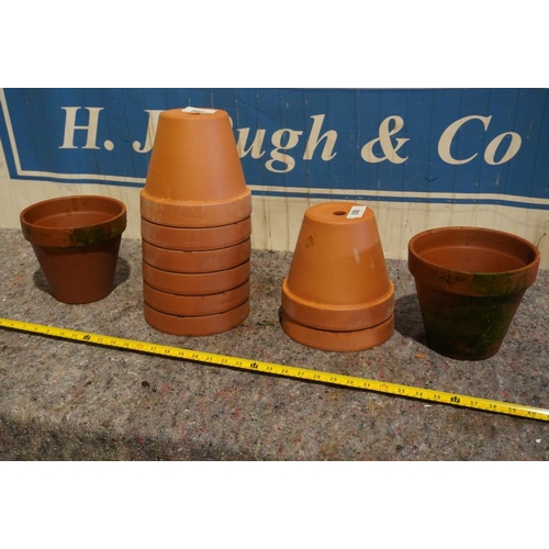Terracotta pots -10 8" +VAT