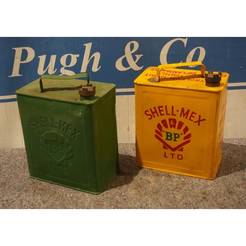 2 Gallon fuel cans- Shell Mex BP -2