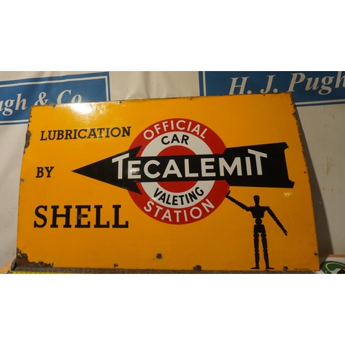 Enamel sign- Tecalemit Official Car Station 36x60" Arrow left hand