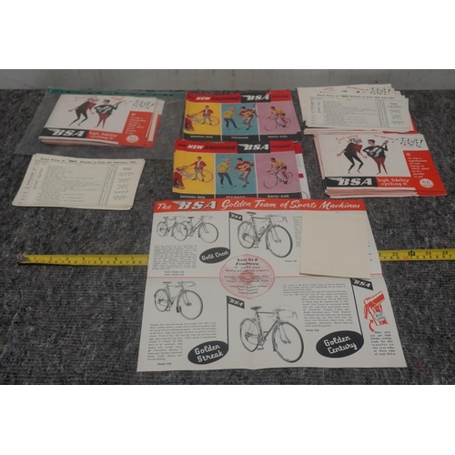 BSA advertising posters and price lists