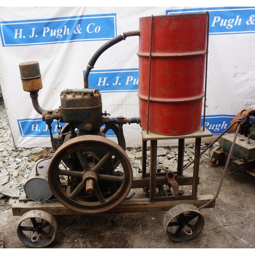 Lister stationary engine on trolley No.225092. 9HP