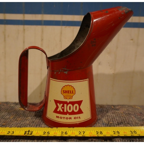 X100 Shell pint motor oil jug