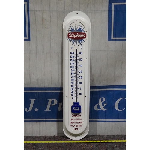 Plastic advertising sign - Stephen's Ink thermometer 36x8"