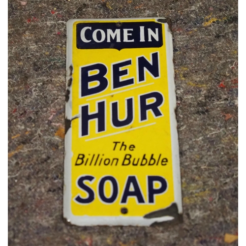 Enamel sign - Ben Hur The Billion Bubble Soap 8x4"