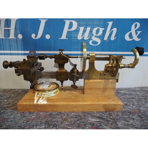 Very early watchmakers mandril lathe
