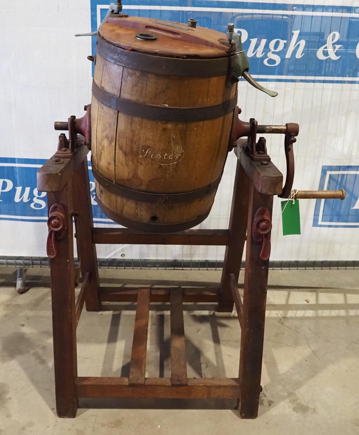 Wooden Lister butter churn on stand