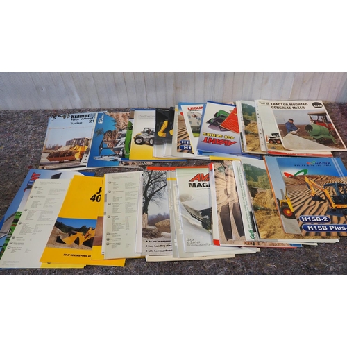 Quantity of construction machinery brochures