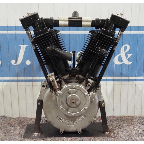 Motosacoche (Matchless) V-Twin engine. 1919. 1000cc. Inlet over exhaust ...