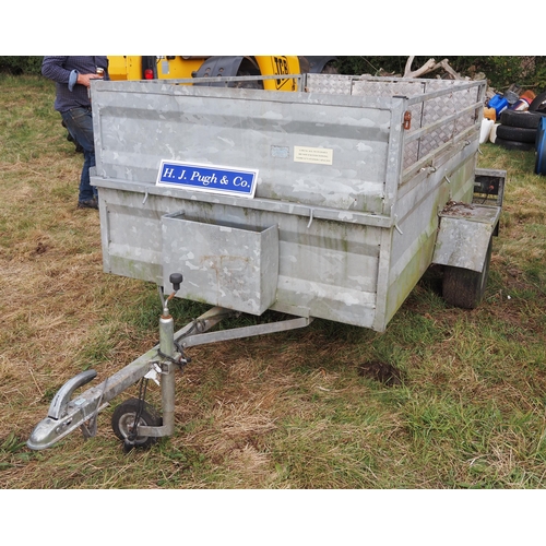Two wheeled car trailer with ramp and door 8ft x 4ft6"