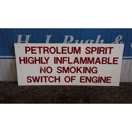 Plastic sign - Petroleum Spirit 13 x 31"