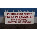Plastic sign - Petroleum Spirit 13 x 31"