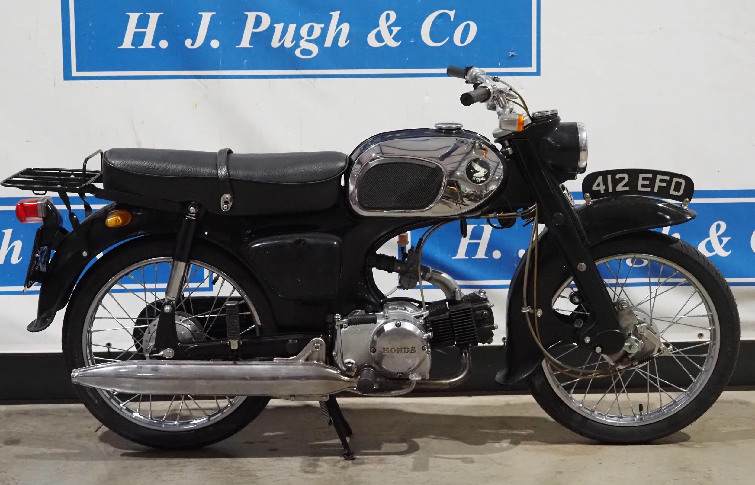Honda C200 motorcycle. 1964. 90cc Reg. 412 EFD. V5 and keys