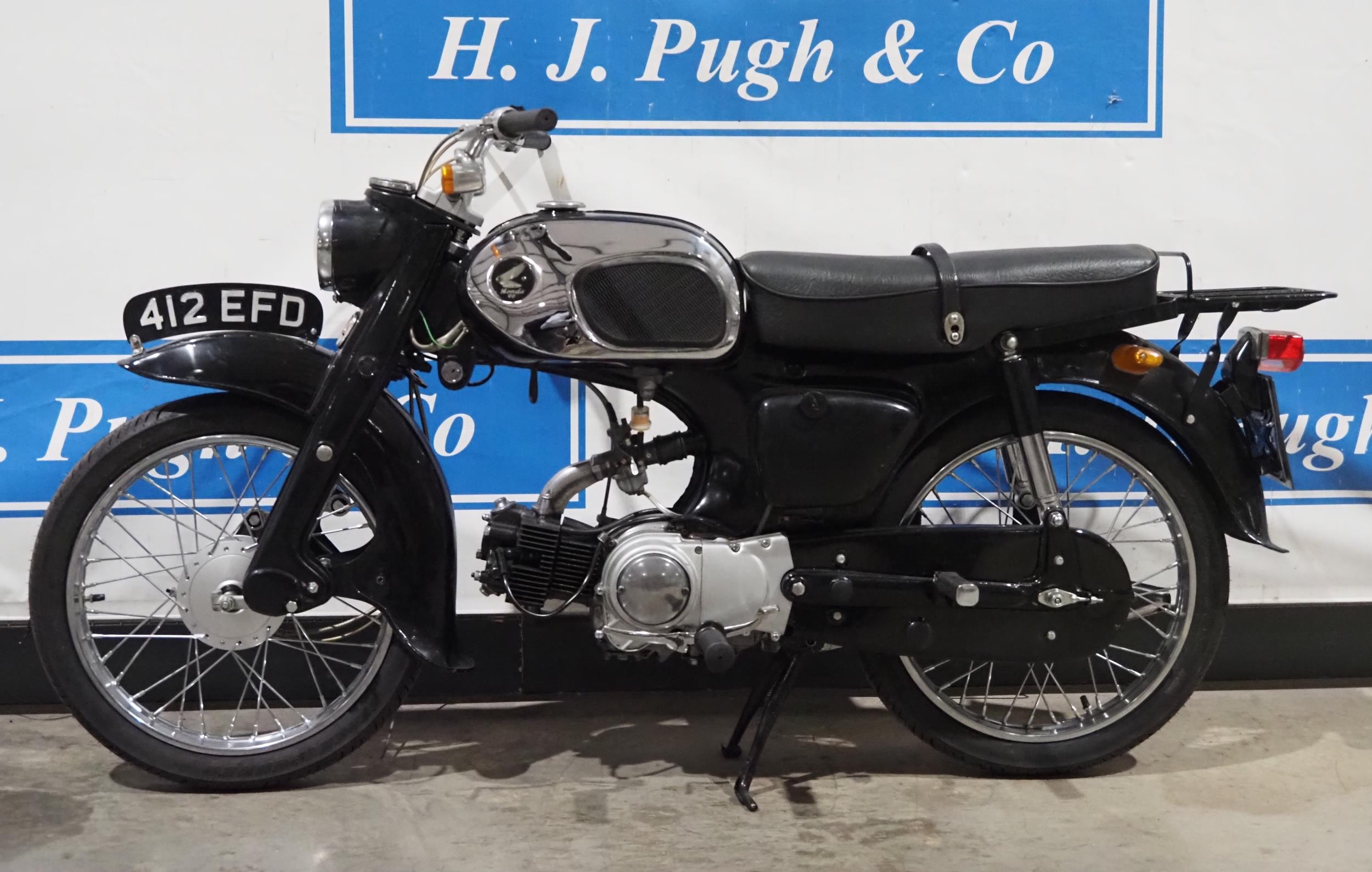 Honda C200 motorcycle. 1964. 90cc Reg. 412 EFD. V5 and keys
