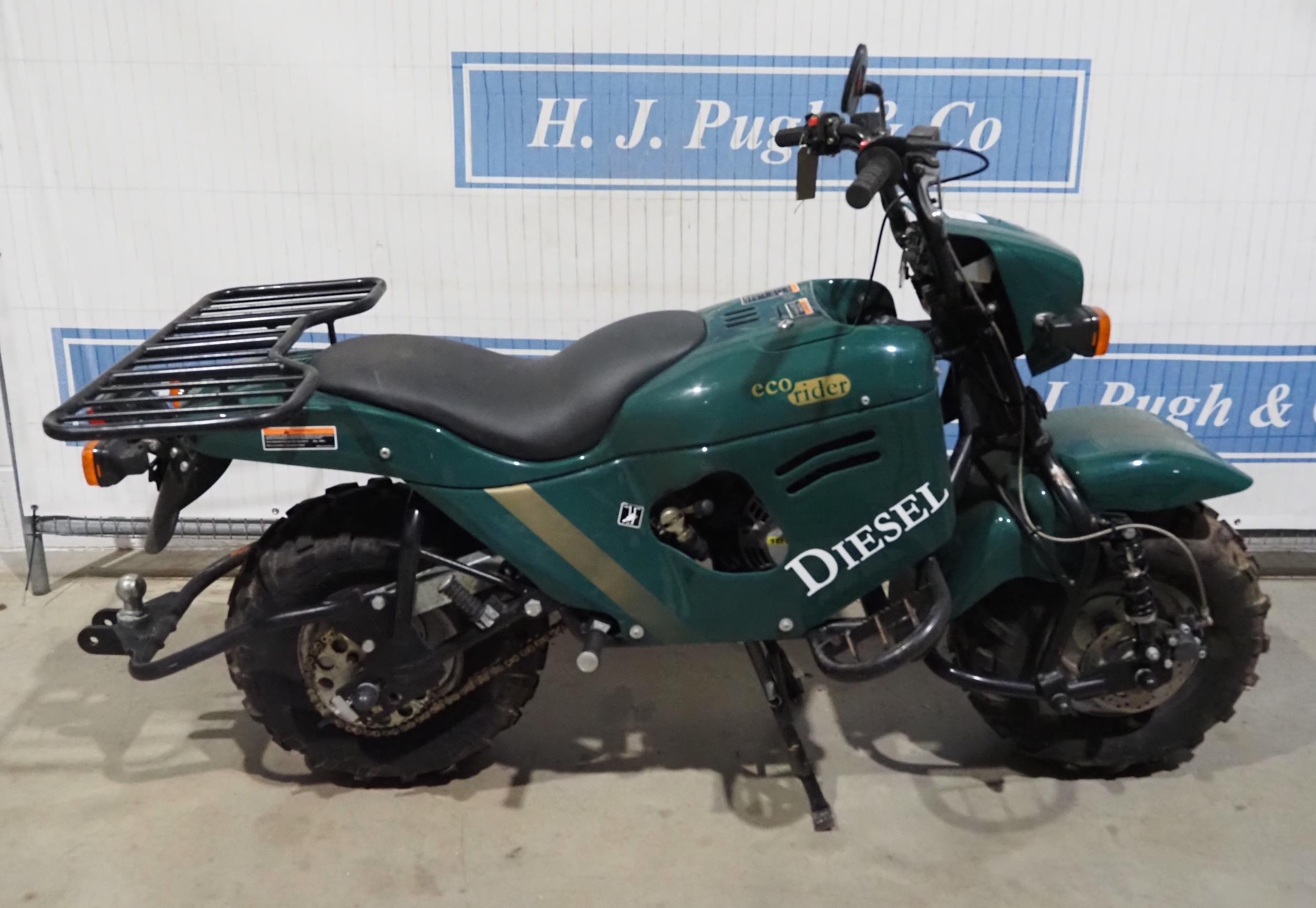 EcoRider Hippo Diesel 230cc Motorcycle Runs And Rides Original Tyres