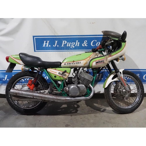 Kawasaki KH500 Mach III motorcycle. 1976. 500cc. Frame no. H1F-50566 ...
