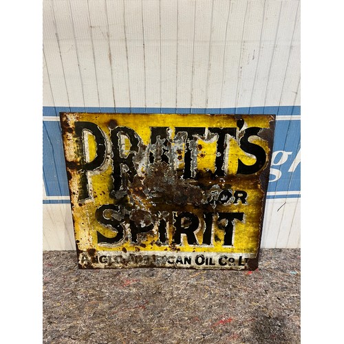 Double sided enamel sign - Pratt’s Motor Spirit 18" x 21”