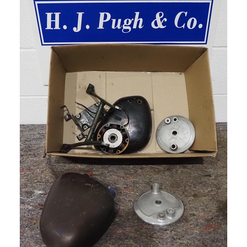 BSA C15/B40 oil tank, side panel, battery holder, centre stand etc