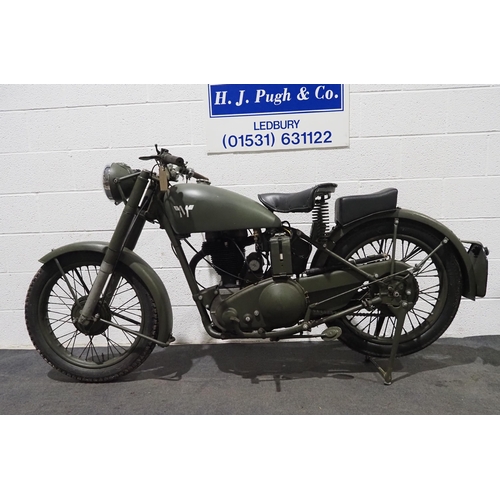 Matchless WD G3 motorcycle. 350cc. 1941. Engine no. 48821 Runs but ...