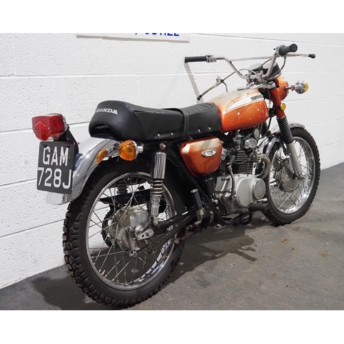 Honda CL175 motorcycle. 1970. 174cc. Frame No. CL175-5014709. Engine No ...