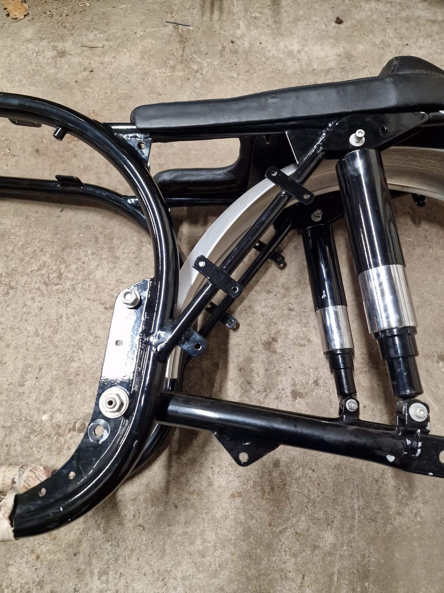 Manx Norton frame and swinging arm believed NOS. Not numbered, dated 3/ ...