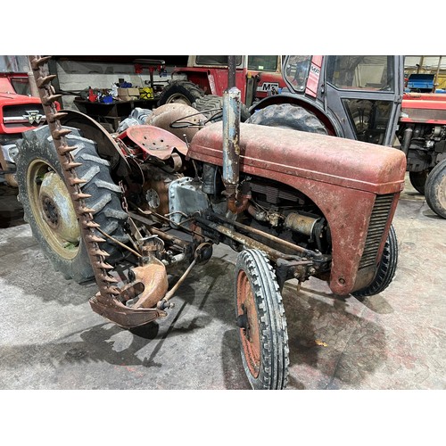 Ferguson T20 tractor. Fitted with mid mounted mower