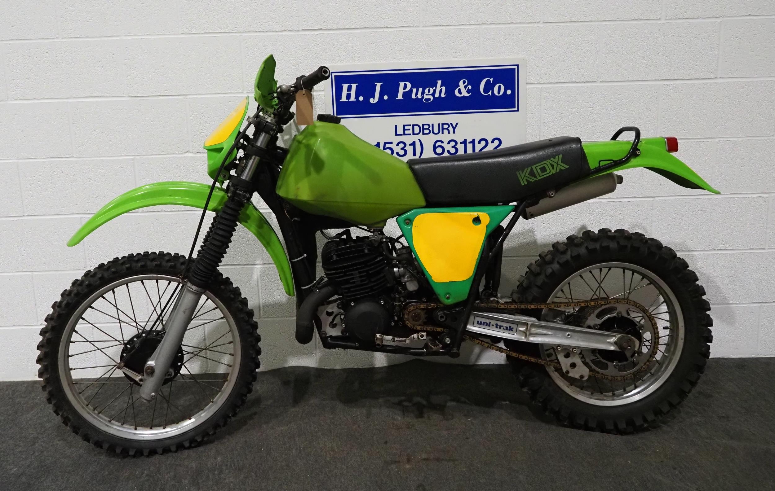 Kawasaki KDX250 enduro motorcycle, 1983, 250cc. Frame no. DX250B-500027 ...