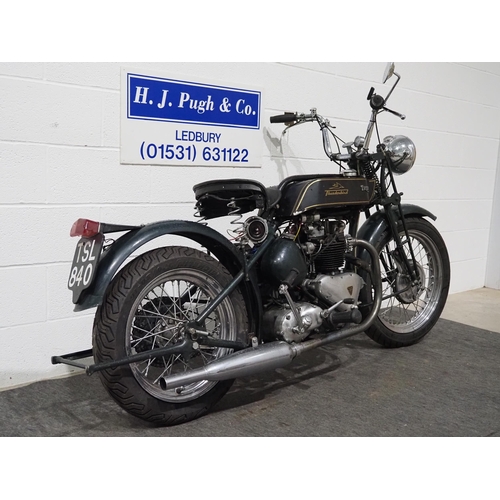 Triumph bobber motorcycle, believed 1934, 650cc. Fitted with later ...