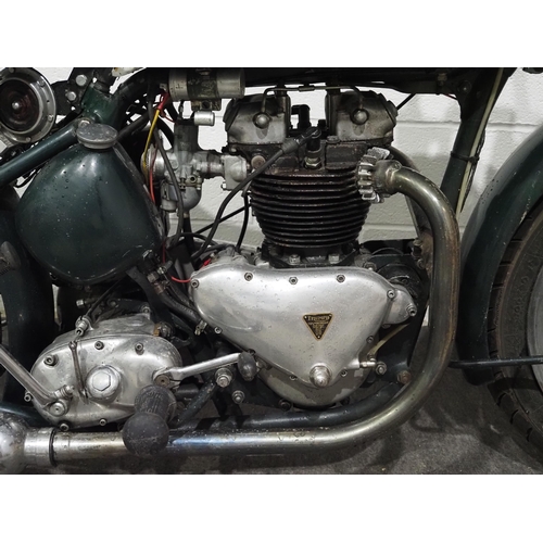 Triumph bobber motorcycle, believed 1934, 650cc. Fitted with later ...