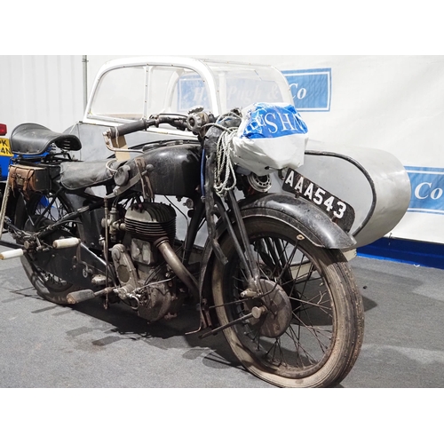 Sunbeam Model 6 motorcycle sidecar outfit 1935, 492cc Engine no. 6C/519 ...