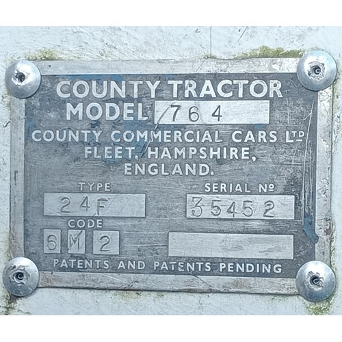 County 764 tractor. Serial no. 35452. No history, year approx. 1976