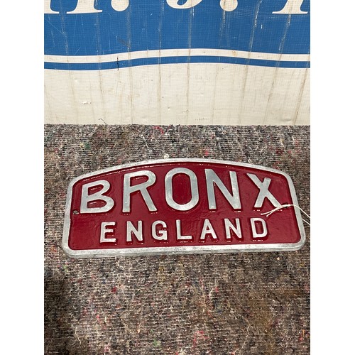 Cast metal sign - Bronx of England 12" x 6"