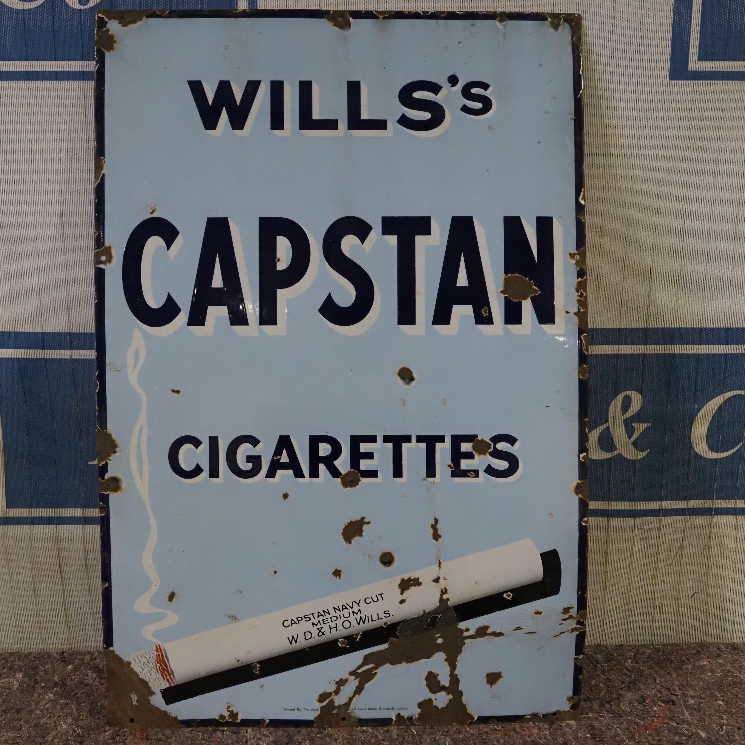 Enamel sign - Wills's Capstan Cigarettes 36" x 24"