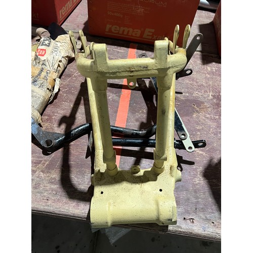 Vincent series C rear frame member and parts of series D stand